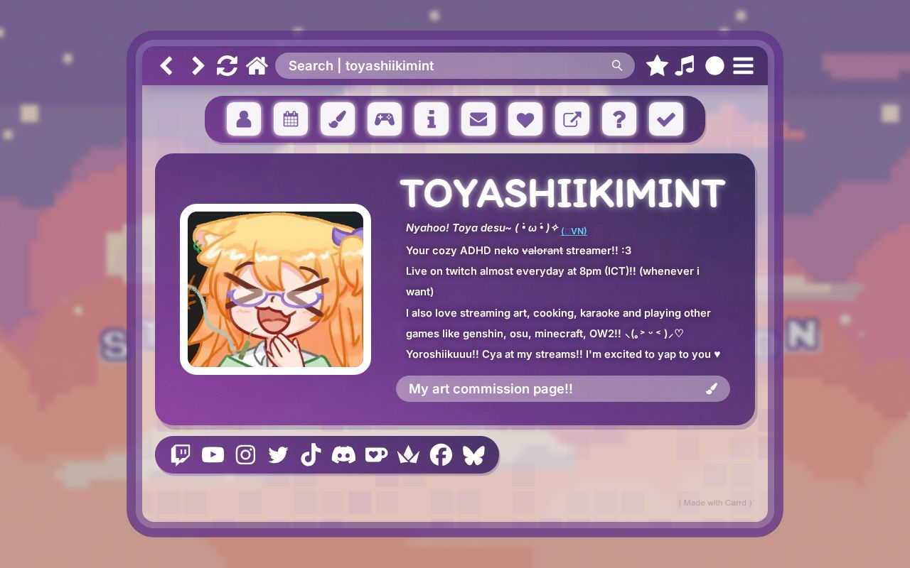 "About Toya" Card uwu